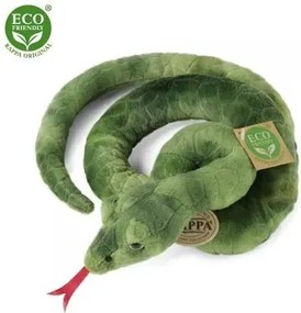 RAPPA Plyšový had zelený 90 cm / ECO-FRIENDLY / od 0 měsíců