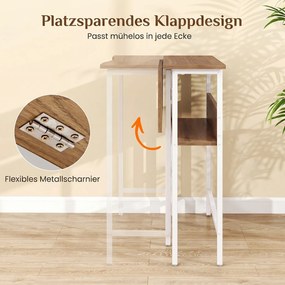 Costway Skládací stůl s robustní kovovou konstrukcí a úložným prostorem