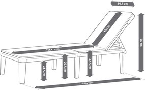 Tchibo - Zahradní lehátko - barva: modrá