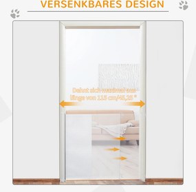 Schodišťová branka PawHut výsuvná bezpečnostní branka do dveří bezpečnostní přepážka PVC bílá 115x82,5 cm pro děti a domácí zvířata | Aosom.de