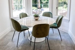 Mramorový jídelní stůl Tulip, 130x130 cm