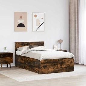Rám postele s čelo Kouřový dub 120 x 200 cm Kompozitní dřevo 3408603