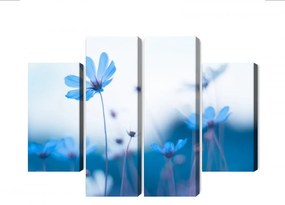 Vícedílný obraz Jemné Modré Květy Nedostatek Nedostatek Přírodní plátno 160x120