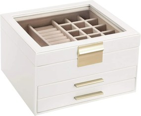 Šperkovnice Elegant, 23,1x13,5x20,3 cm, bílá/béžová