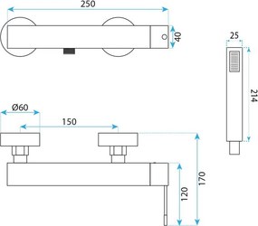 Rea Venti, sprchová baterie s ruční sprchovou soupravou, zlatá matná, REA-B9792