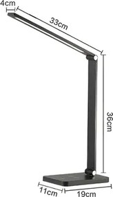 Platinet PDL888B černá / LED lampička / 10 W / 500 lm / 3000-6000 K /