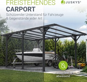 Juskys Hliníkový přístřešek na auto 5 × 3 m Model: oblouková střecha