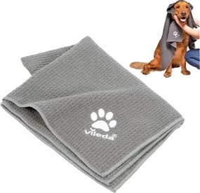 Vileda Pet Pro L šedá / Osuška pro zvířata / mikrovlákno / 100 x 65 cm