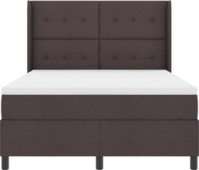 Postel s boxspringem s čelo Tmavě hnědá 200 x 140 cm textil 3341647