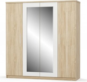 Sestava do ložnice MARKOS dub sonoma/bílá (postel 160, 2x NS, komoda 4S, skříň 4D)