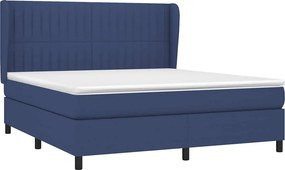 Box spring postel s matrací modrá 160x200 cm textil 3128139