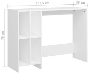 vidaXL Marketos Stůl na notebook bílý 102,5 x 35 x 75 cm kompozitní dřevo