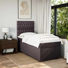 Box spring postel s matrací tmavě hnědá 90x190 cm textil 3290353