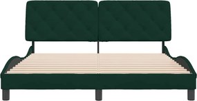 Rám postele bez matrace tmavě zelená 160 x 200 cm samet 3207932
