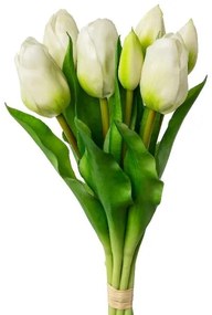 Umělá květina Gasper svazek tulipánů 7ks, výška 32cm, bílá