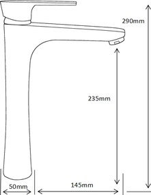 Mexen AXEL - VYSOKÁ BATERIE UMYVADLOVÁ, Černá, 73810-70