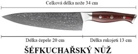 KnifeBoss sada nožů Black & Red 4 nože s magnetickým stojánkem KNB23160