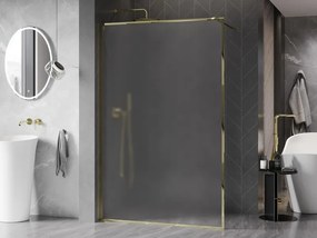 Mexen, Mexen Kioto-XF sprchová stěna s rámem 100 x 202 cm, matná 10 mm, zlatá - 800-100-104-50-30-X