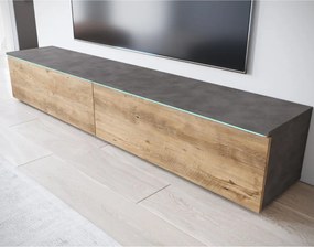 TV stolek LED matera/kaštan Lowboard D180