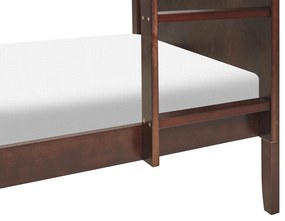 Dřevěná patrová postel 90 x 200 cm tmavé dřevo ALBON Beliani