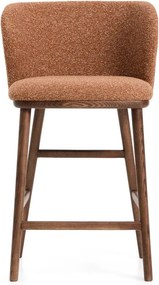 Čalouněná barová židle v terakotové barvě (výška sedáku 65 cm) Ciselia – Kave Home