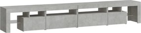 TV skříňka s LED osvětlením betonově šedá 260x36,5x40 cm 3152821