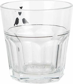 Sklenička s ptáčky a srdíčky Love Birds - Ø 8*8 cm / 200 ml