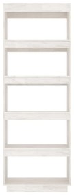 Knihovna / dělicí stěna bílá 60 x 35 x 167 cm masivní borovice