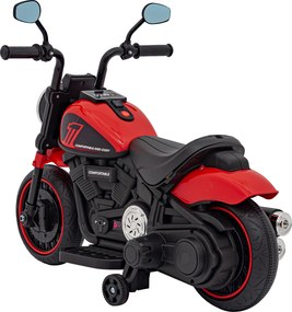 Ramiz Elektrická motorka Chopper FASTER pro děti červená + FM rádio + audio panel + LED