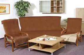 Bellatex Souprava KIRA PLUS 3+1+1 Hnědá,Béžová 150x200 cm, 2ks 65x150 cm