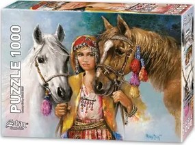 STAR Puzzle Venkovská dívka / 1000 dílků / 68 × 48 cm