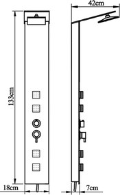 Sprchový panel set sklo | hnědý
