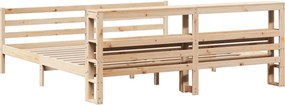 Rám postele s čelem 200 x 200 cm masivní borové dřevo 3305951
