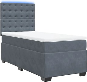 Box spring postel s matrací tmavě šedá 80 x 200 cm samet 3293075