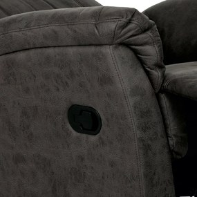 Relaxační sedačka 3+1+1, potah hnědá látka v dekoru broušené kůže, funkce Relax I/II s aretací - ASD-311 BR3