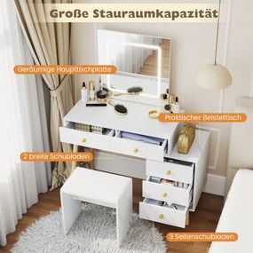 Costway Toaletní stolek se zrcadlem a osvětlením Make-up set s 3 světelnými