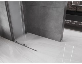 Mexen Velar, sprchová zástěna s posuvnými dveřmi Walk-in 100 x 200 cm, 8mm sklo námraza, grafit broušený, 871-100-000-33-66