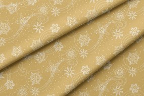 Ubrus vánoční teflonový - V-01 - zlatý Rozměry: 140x180, Tvar: Ovál