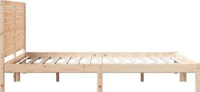 Prodloužený rám postele bez matrace 160 x 220 cm masivní dřevo 3309315