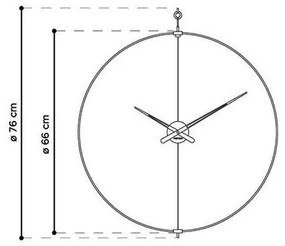 Designové nástěnné hodiny Nomon Barcelona Gold Small 76cm