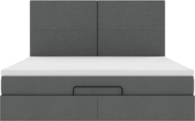 Osmanský rám postele s matrací tmavě šedá 180x200cm textil 3313093