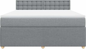 Box spring postel s matrací světle šedá 180 x 200 cm textil 3287549