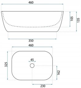 Keramické umyvadlo na desku REA BASARO HESTIA černé mat