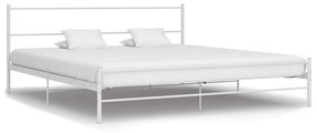 vidaXL Rám postele bílý kov 200 x 200 cm