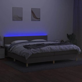 Box spring postel s matrací a LED taupe 200x200 cm textil 3133585