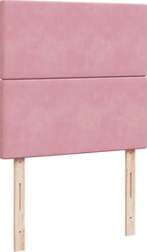Box spring postel s matrací růžová 80 x 200 cm samet 3292189