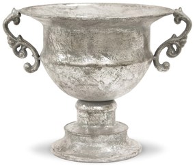 Stříbrná kovová váza s úchyty 109146