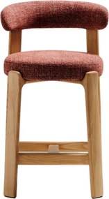 Barová židle z jasanového dřeva v terakotové barvě/ve světle přírodní barvě (výška sedáku 65 cm) Granite – Kave Home