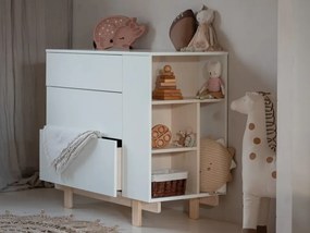 Dětská komoda se třemi šuplíky a otevřeným regálem BASIC bílá