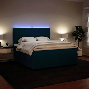 Box spring postel s matrací modrá 180 x 200 cm samet 3294722